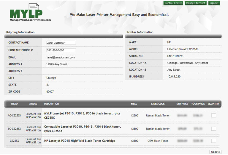 manage your laser printers - ManageYourLaserPrinters.com